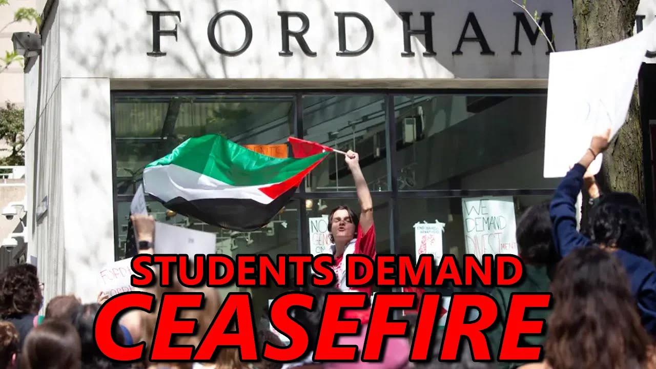 LIVE From Gaza Student PROTESTS at Fordham University in NYC