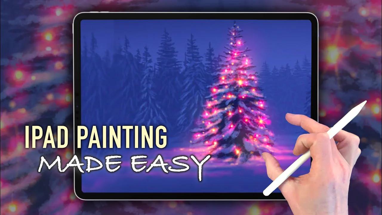 CHRISTMAS TREE IPAD PAINTING TUTORIAL made easy in Procreate