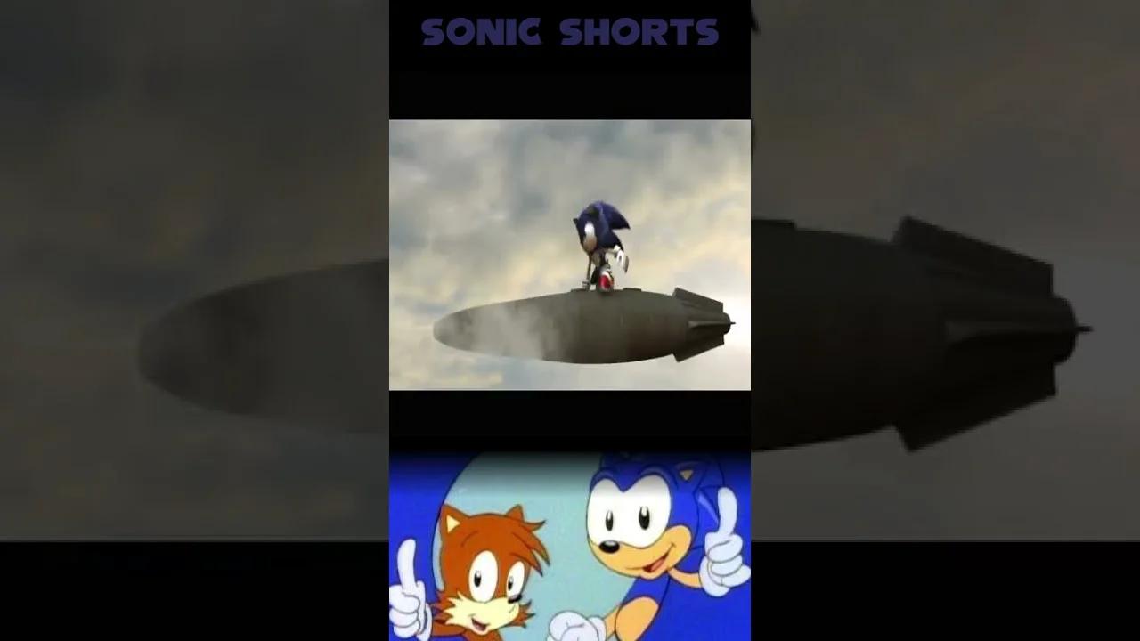 Sonic rides a rocket