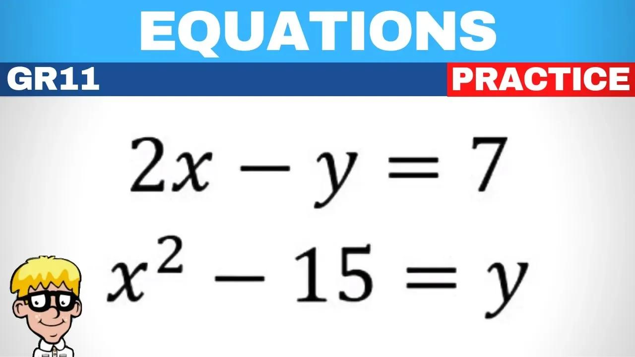 Simultaneous Equations Grade 11