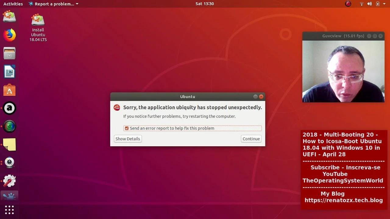 2018 - Ubuntu 18.04 LTS Live USB Installer Bug when recording the installation - April 28