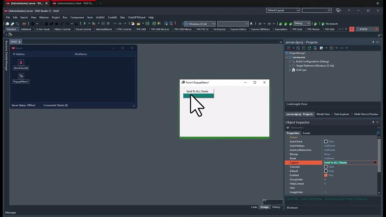 Delphi Tutorial Ipworks Tcp Server Socket With Multiple Clients Connected