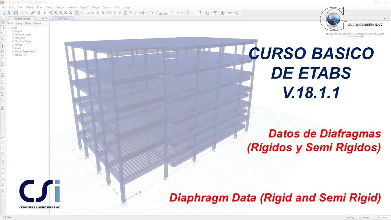 CURSO BASICO DE ETABS 8/24 (Diafragmas Rígidos y Semirrígidos) (Rigid ...