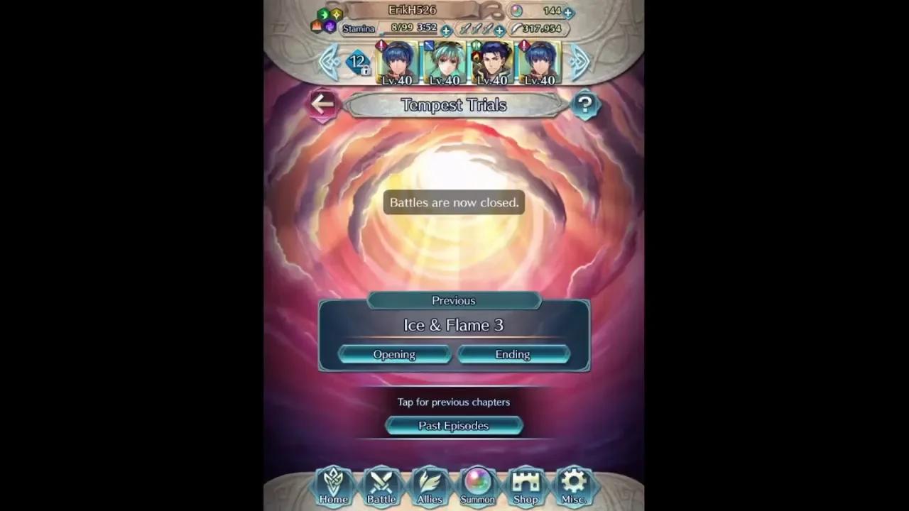 ErikH526 - Fire Emblem Heroes - Tempest Trials+ Ice & Flame 3 Ending Rerecorded - 09-17-2021