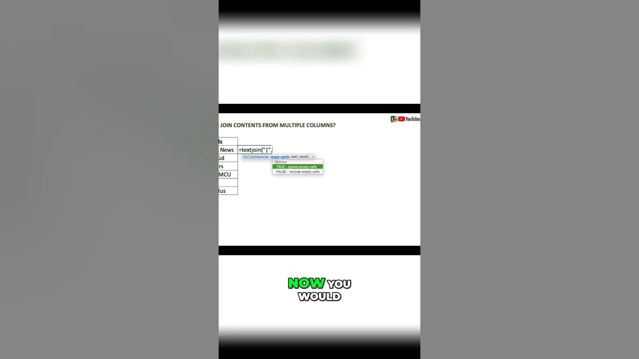 The Text Join Function Msexcel Textjoin Exceltips