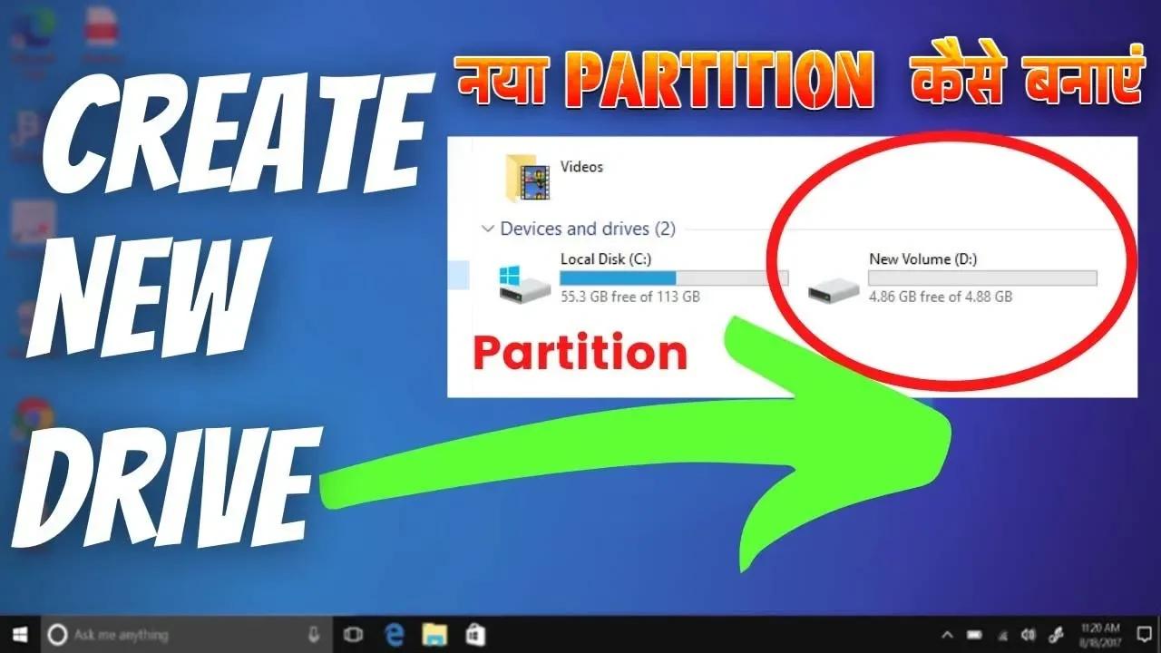 How to Create Partition in Windows 10 & Windows 11 | Create New Drive ...