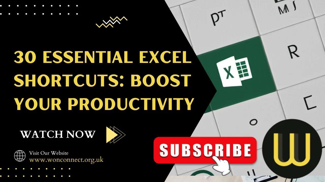 30 Essential Excel Shortcuts Boost Your Productivity 30 Essential Excel Shortcuts Boost Your Productivity