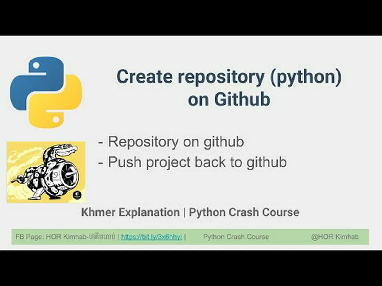 06 Create Repository Python On Github Khmer Hkimhab