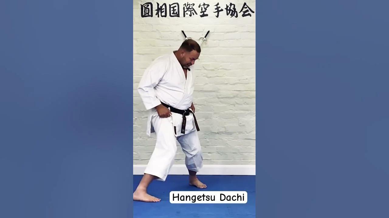 Hangetsu dachi (half moon stance) #karate #shotokan #shotokankata # ...
