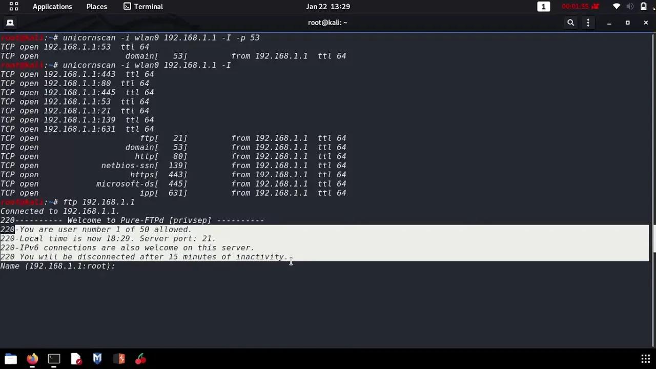 Unicornscan Kali Linux - Port Scanning and Enumerate service
