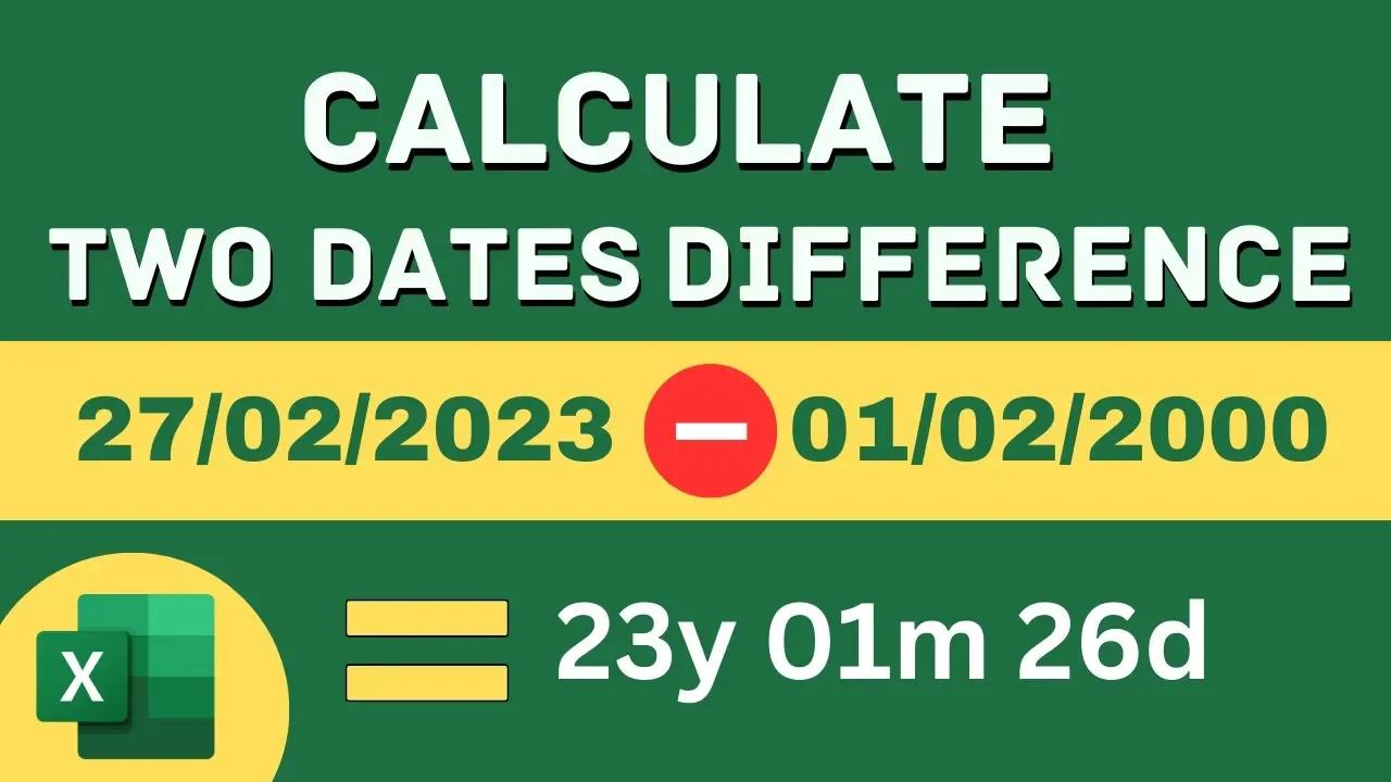 How To Calculate Difference Between Two Dates In Excel Exceltips