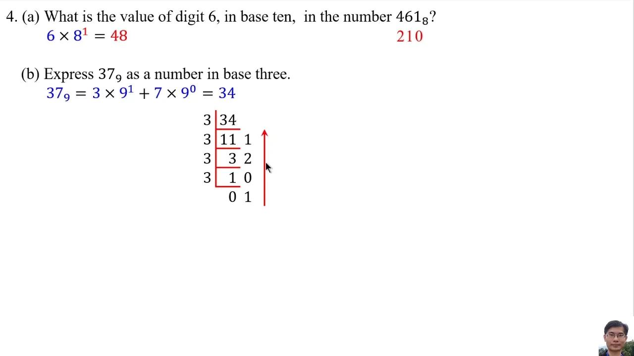Number Bases - KSSM Mathematics Form 4 - Revision - Question 1 to 7