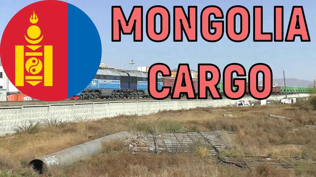 Freight trains in Mongolia rush at high speed and beep loudly ...