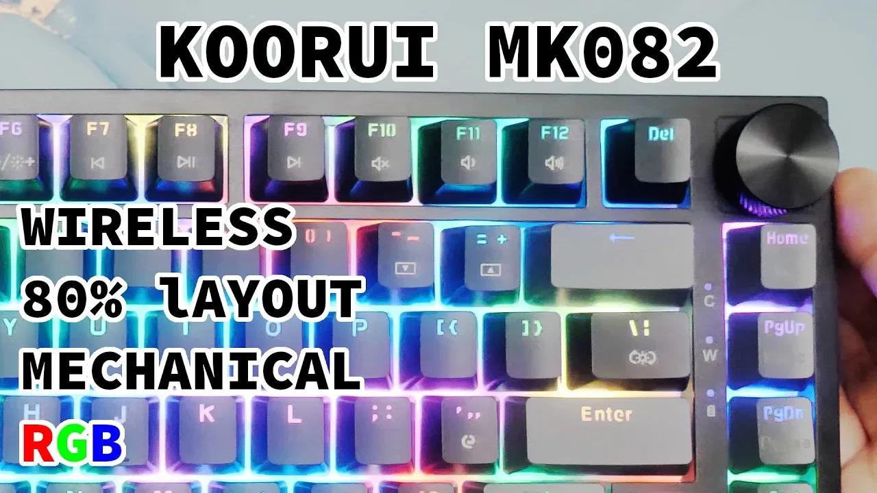 KOORUI MK082 80% RGB Wireless 2.4G Bluetooth Full Mechanical Keyboard ...