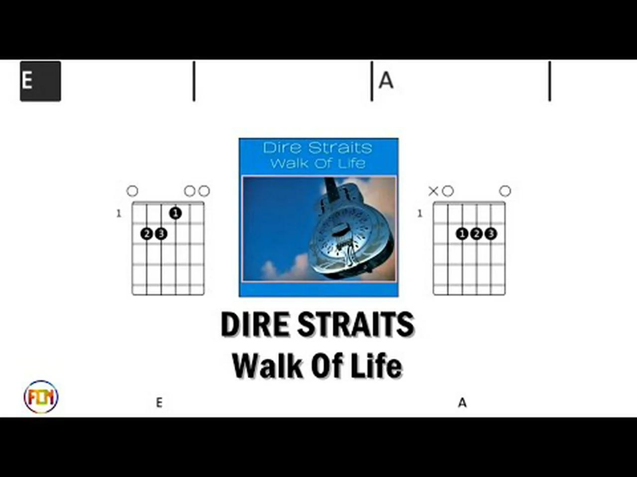 DIRE STRAITS Walk Of Life - Guitar Chords & Lyrics HD