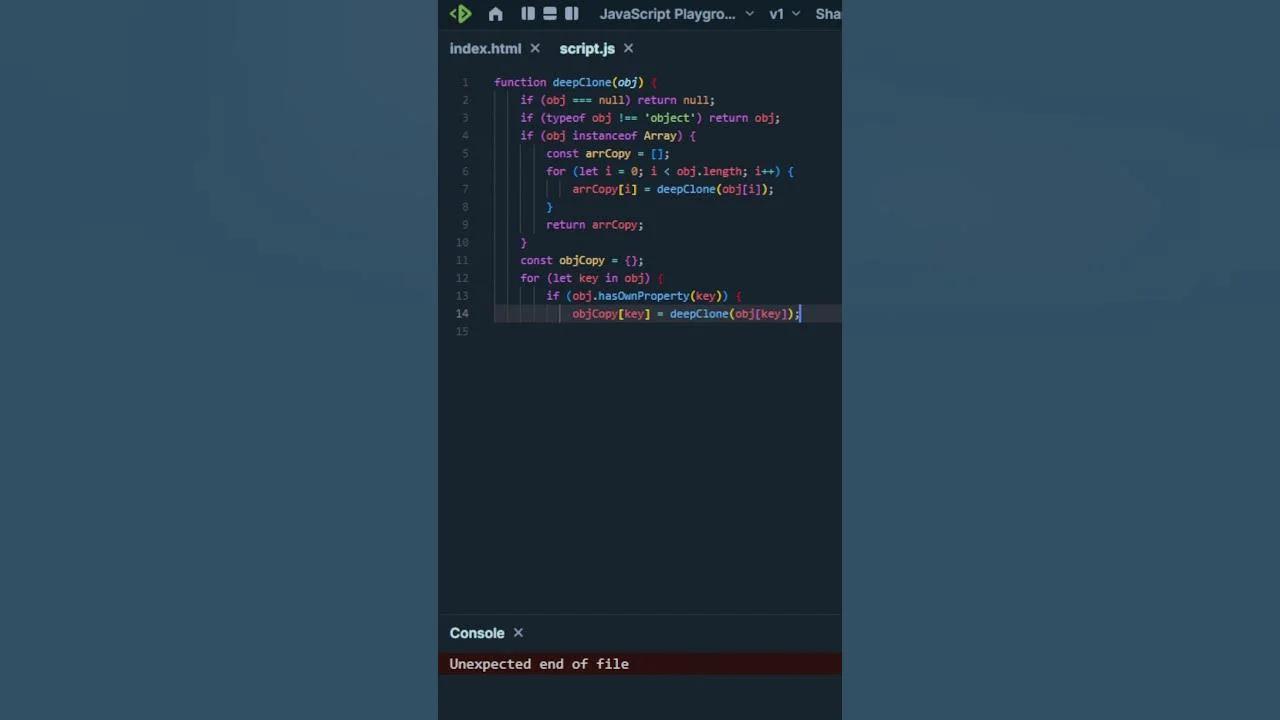 Deep Dive Into Deep Cloning Javascript Interview Prep 🧠 Shorts