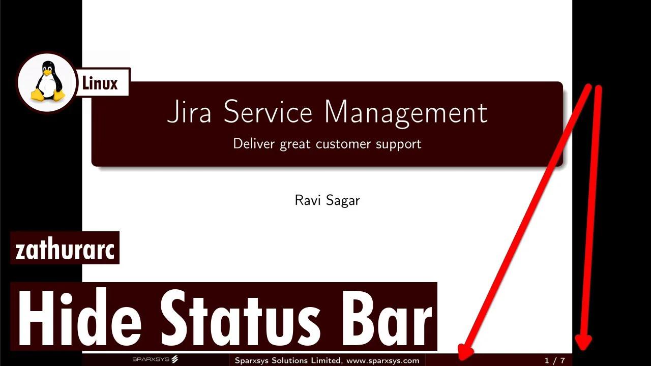 Zathura - Hide status bar