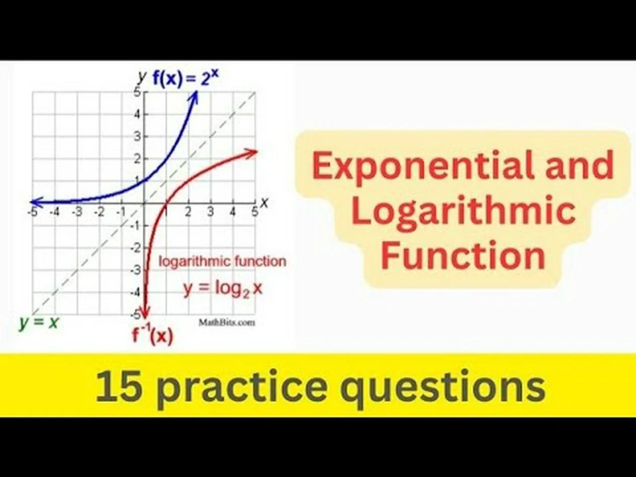 Maths Exponential and Logarithmic functions question for grade 9-12