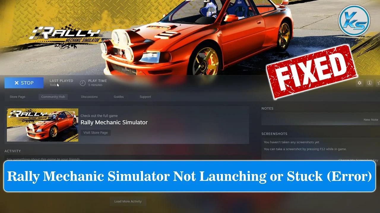 Fix Rally Mechanic Simulator Launching The Game Failed, Black Screen ...