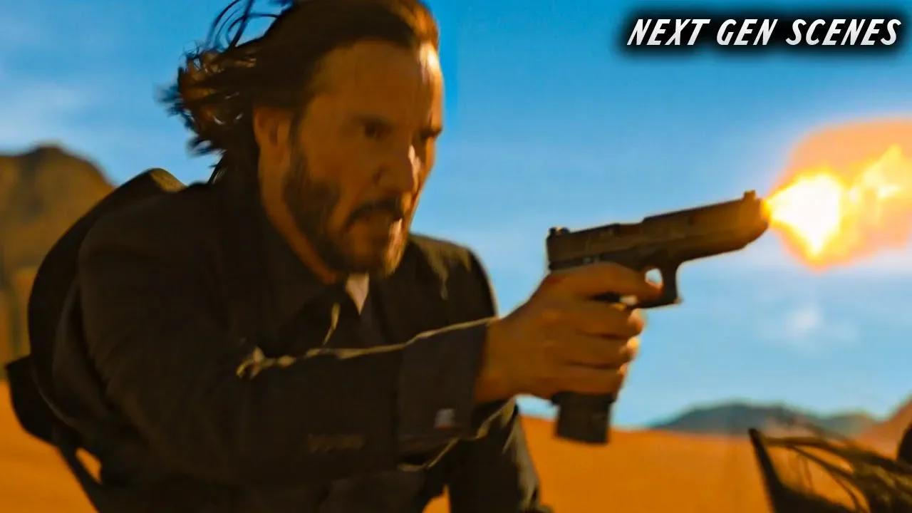 John Wick 4 Desert Chase & John deals with Manager Scene 4K