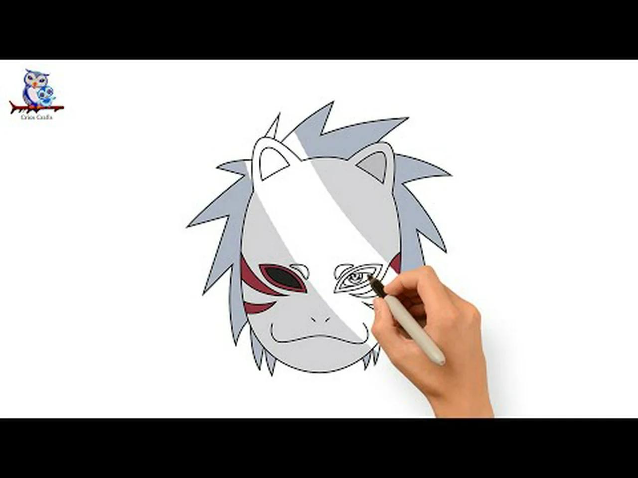 How To Draw Anbu Black Ops Mask Naruto - Easy Art Tutorial