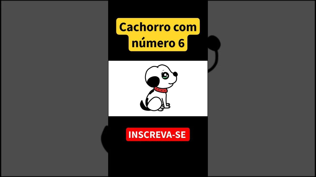 Como Desenhar Cachorro com número 6 #desenhokawaii