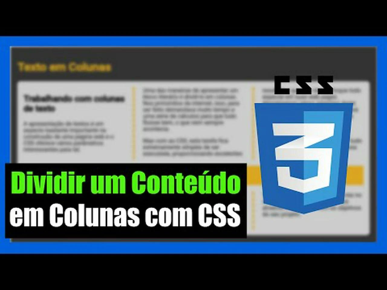 COMO COLOCAR TEXTO EM COLUNAS USANDO APENAS HTML E CSS