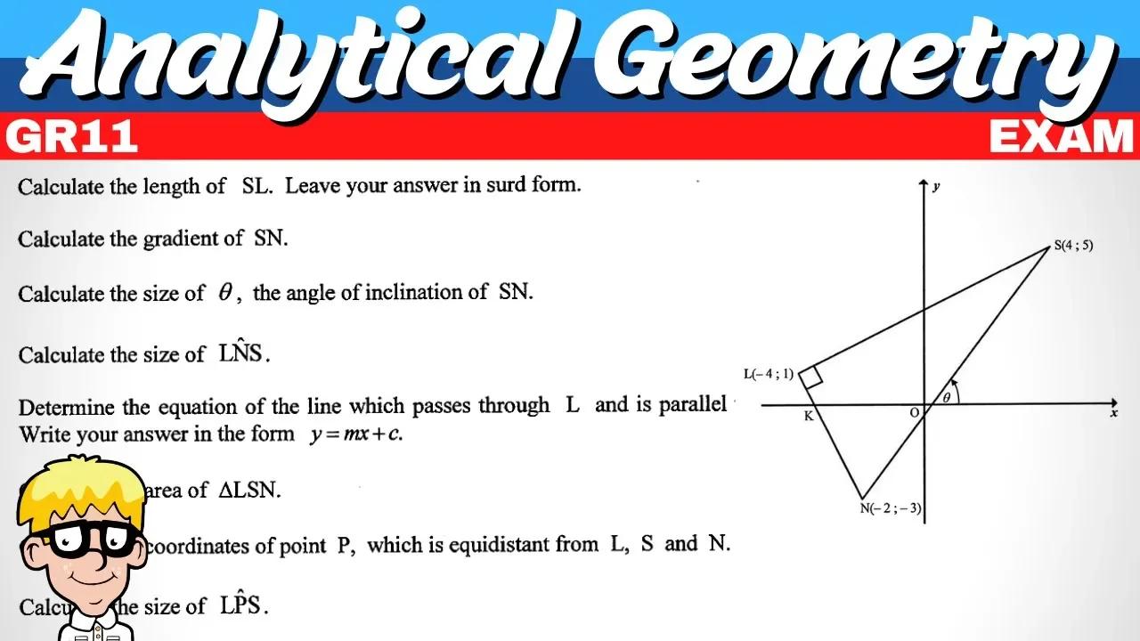 Analytical Geometry Grade 11 Exam Questions