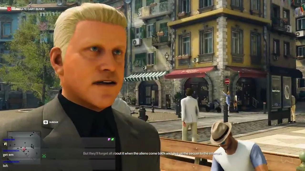 Hitman World of Assassination - Stalking Gary Busey
