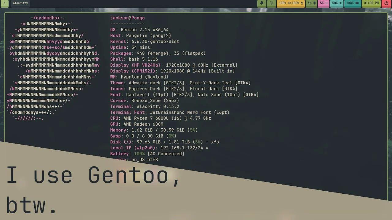 I switched to Gentoo! (All of my machines!)