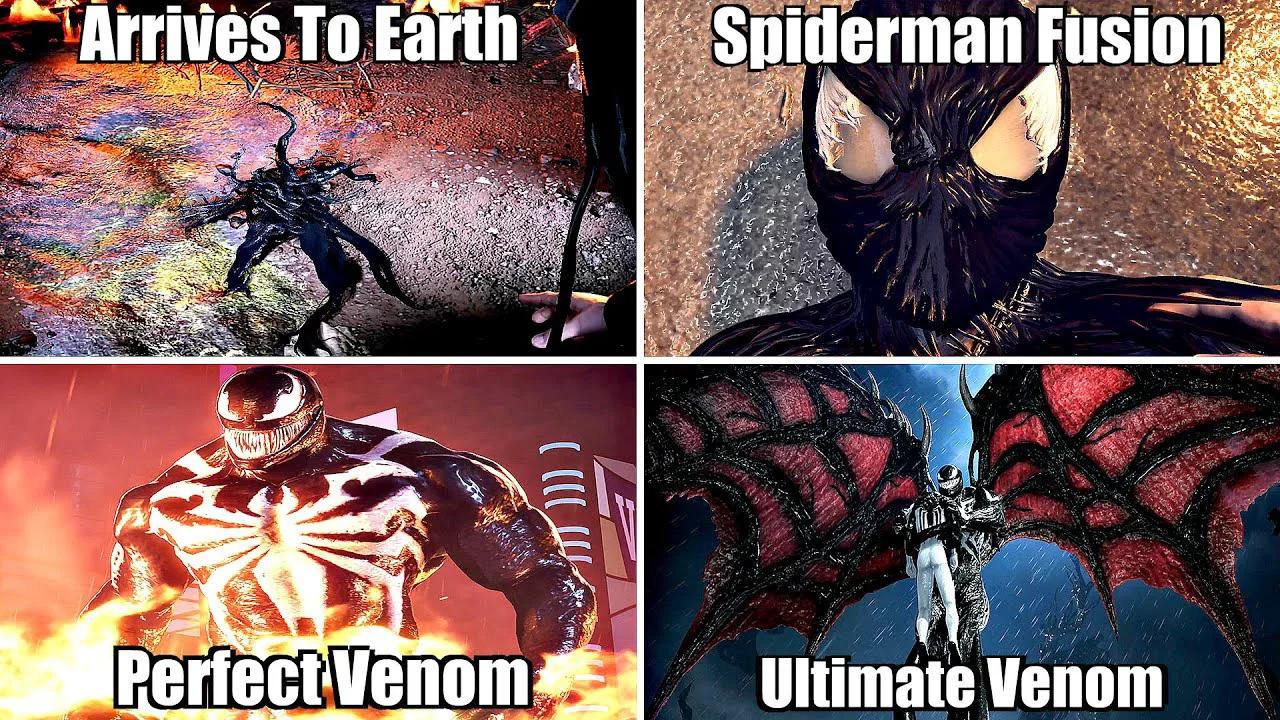 All Venom Transformation Scenes (2023) Spider-Man 2 PS5 4K 60FPS