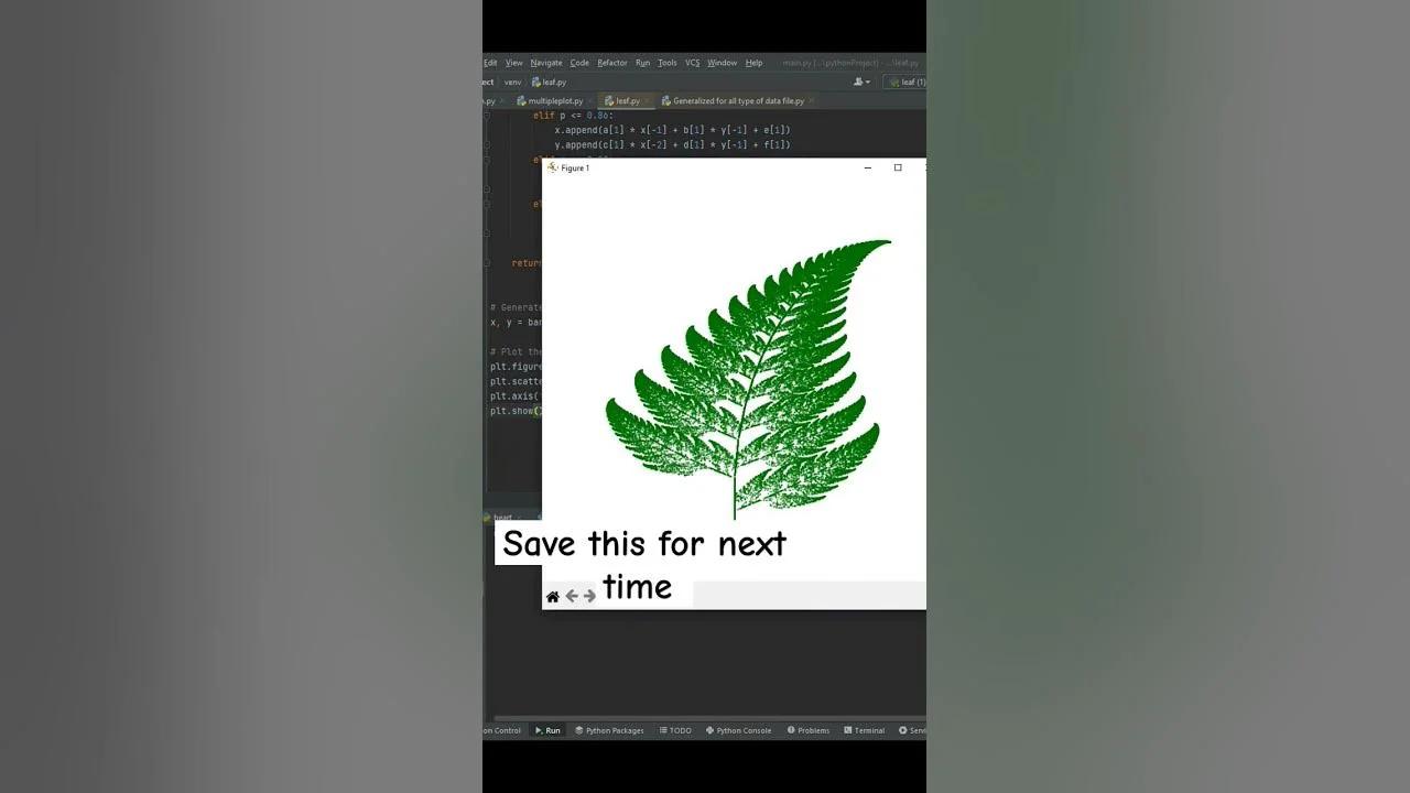 How To Create A Leaf рџњї With Python Python Shorts Pythonprogramming