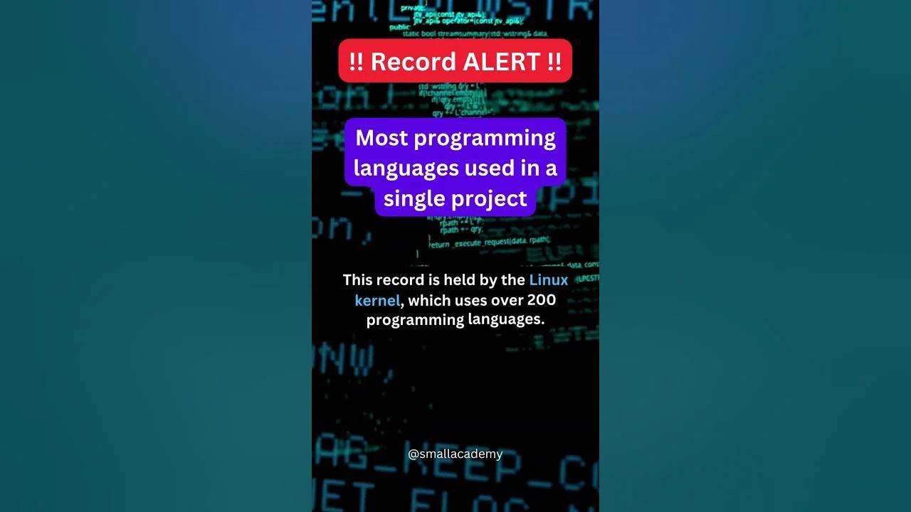 Most Programming language use in a project