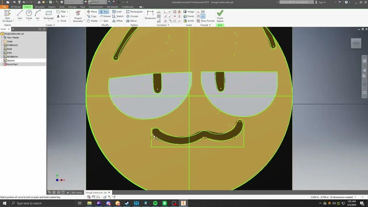 Smug emoji cookie cutter project P1