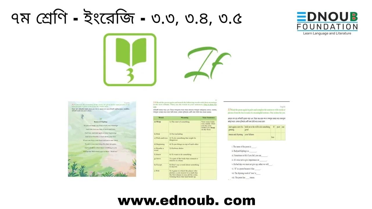 If by Rudyard Kipling Poem Class 7 English 3.3, 3.4 and 3.5 Bangla Lecture