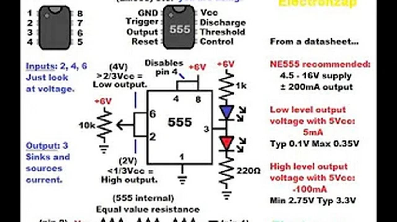 555 timer schmitt trigger inverter with LEDs trimpot controlled ...