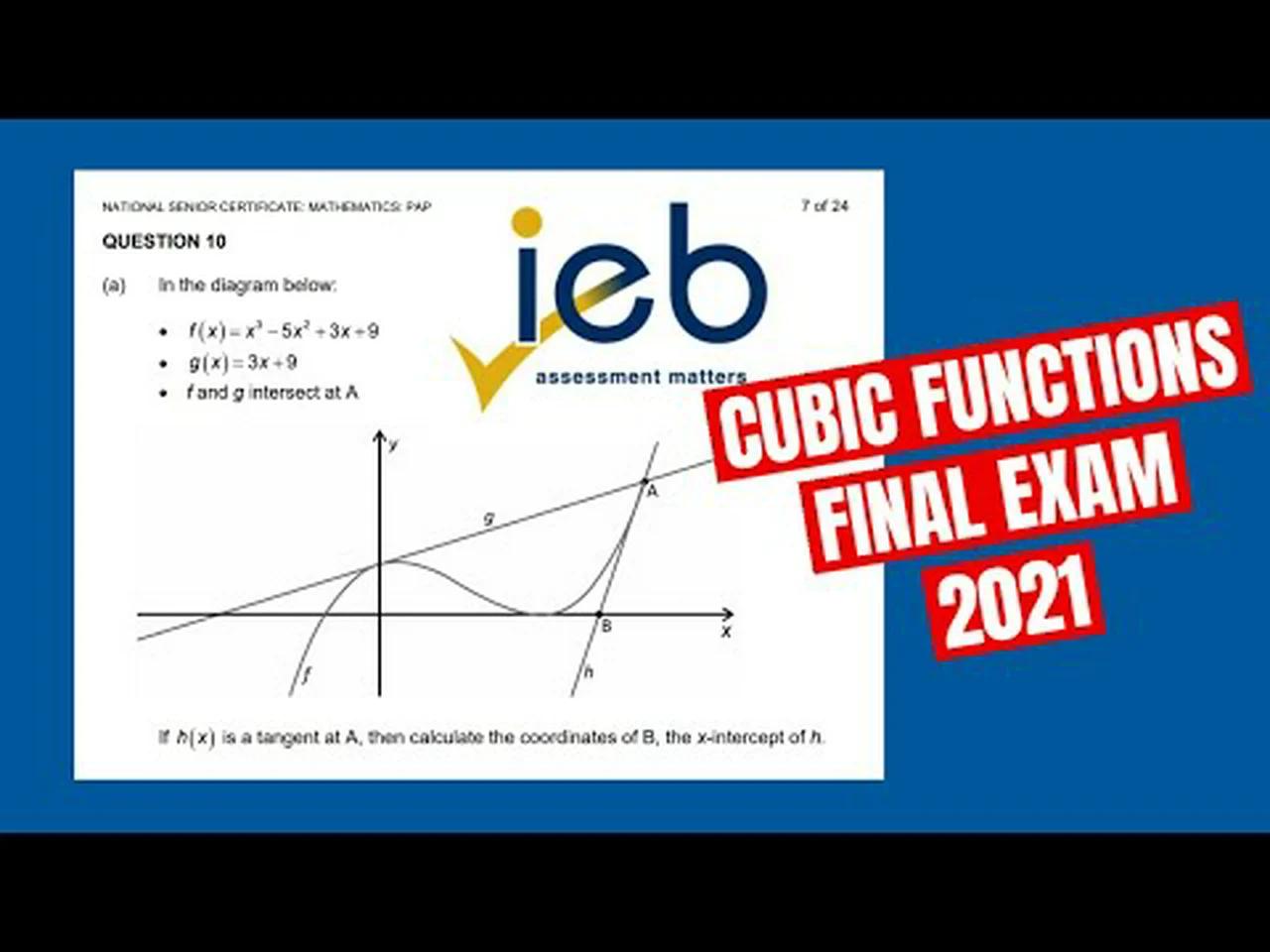 Cubic Functions Grade 12 Mathematics IEB November 2021