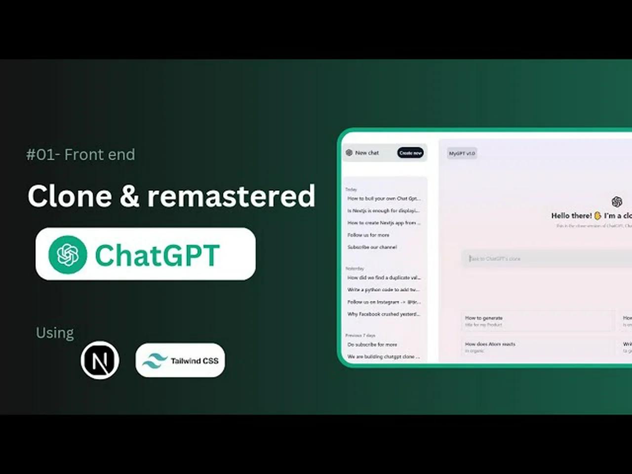 creating ChatGPT clone with a beautiful design using Nextjs 14 and ... creating ChatGPT clone with a beautiful design using Nextjs 14 and ...