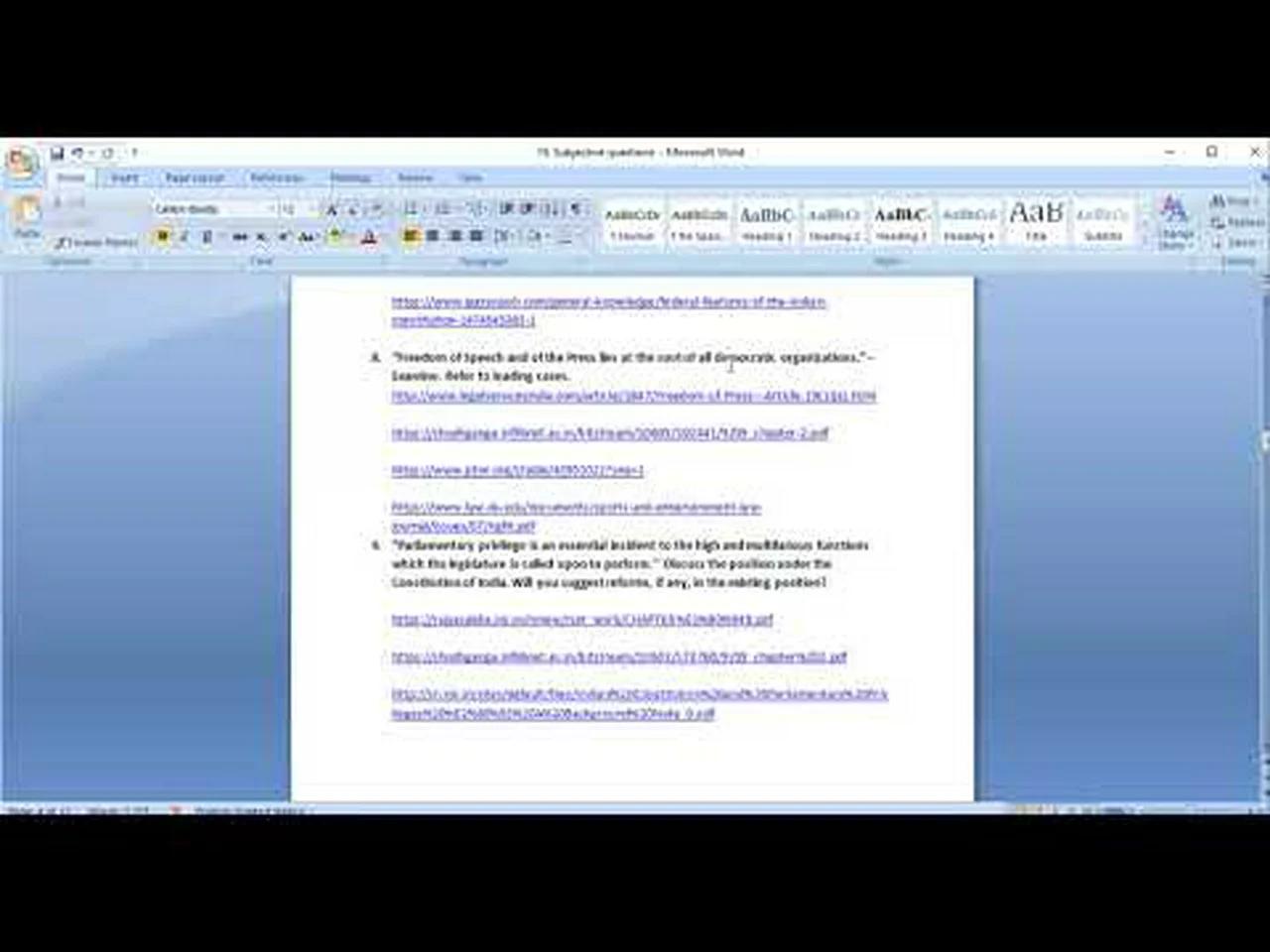 Judiciary Subjective Type Questions and Answers for Constitution | How ...