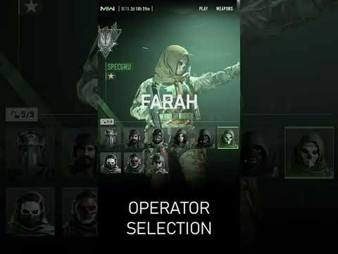 SPECGRU Operator Selection - Call of Duty: Modern Warfare II