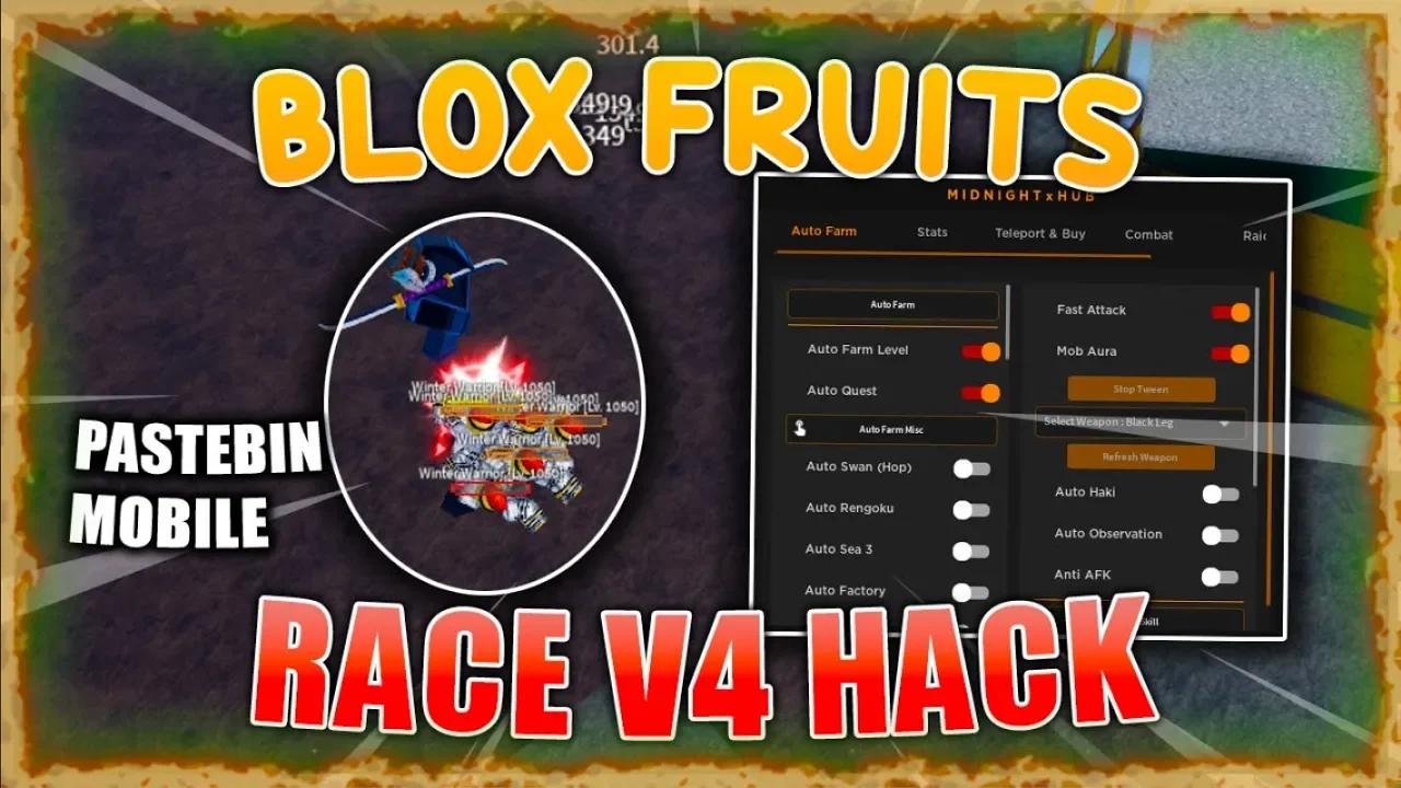 [🔥RACE V4] Blox Fruits Script Hack GUI | AUTO FARM, INSTANT Mastery | MOBILE & PC🔥(*PASTEBIN 2023*)