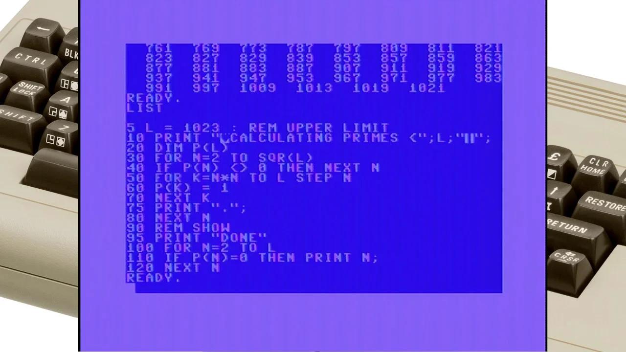 Calculating prime numbers on a Commodore 64