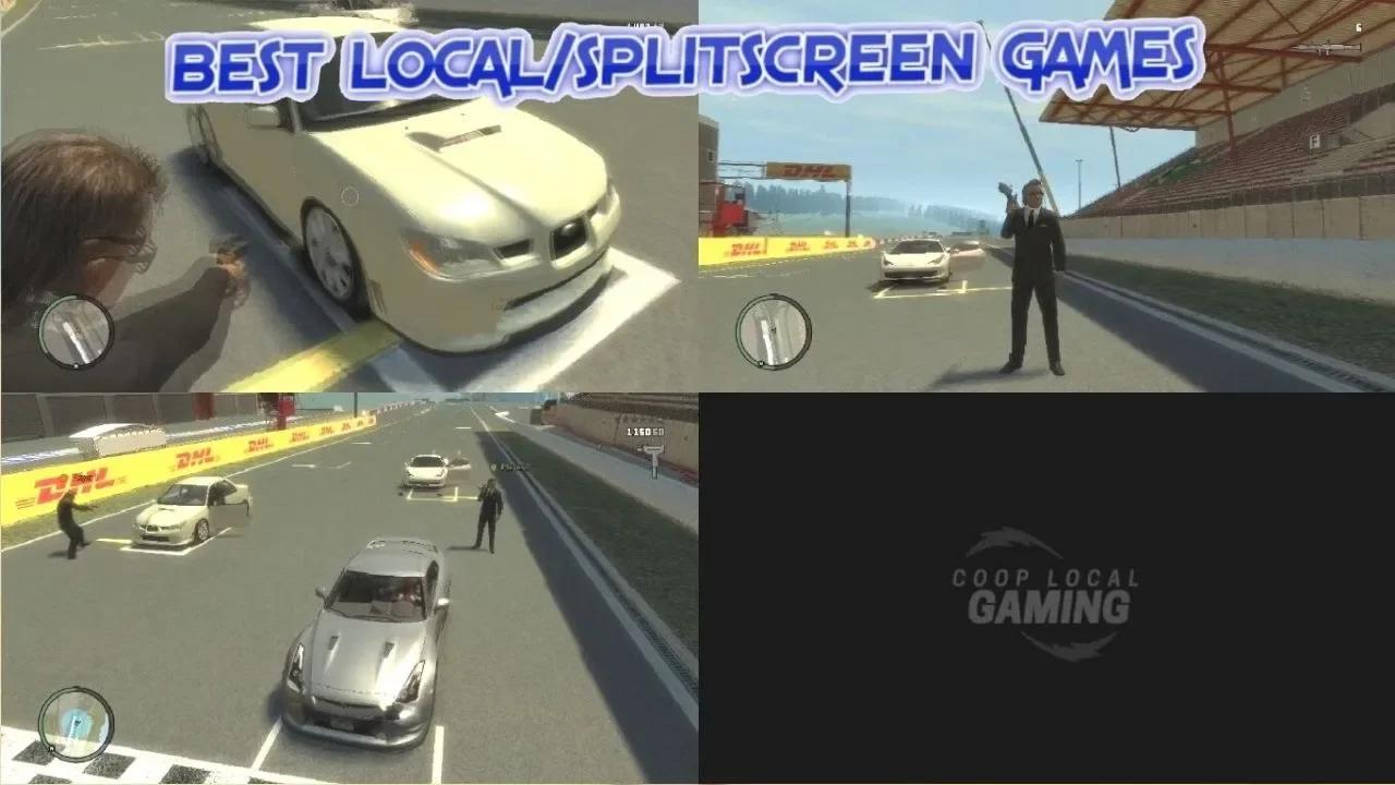 GTA IV Split Screen - Racetrack Map Mod with Real Cars Racing [Gameplay]
