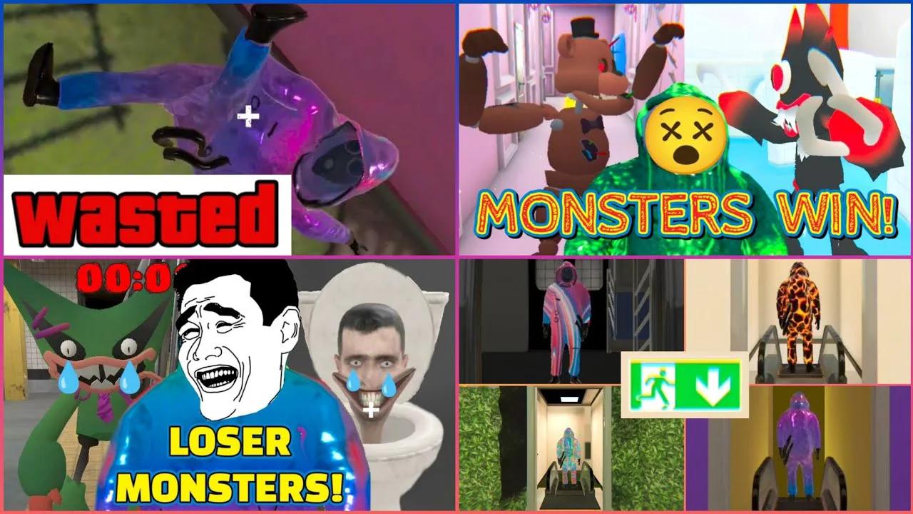 All Endings, Hide in the Backrooms: Nextbots - Monsters and Humans Win ...