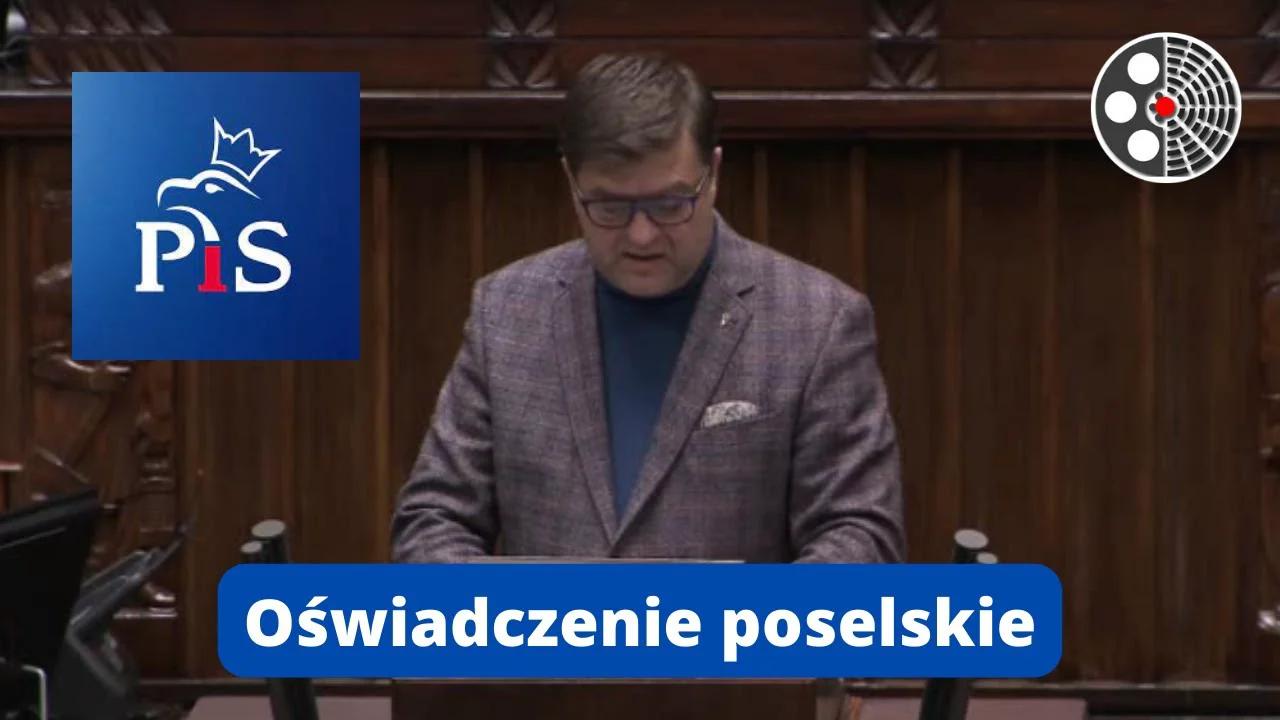 Dariusz Olszewski - oświadczenie poselskie