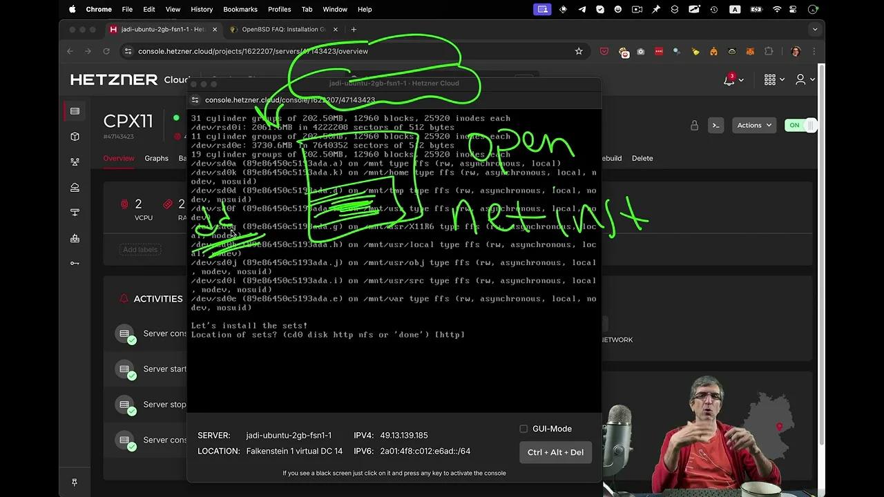 Installing OpenBSD on Hetzner VMs; a trick to install a new OS on your current VPS
