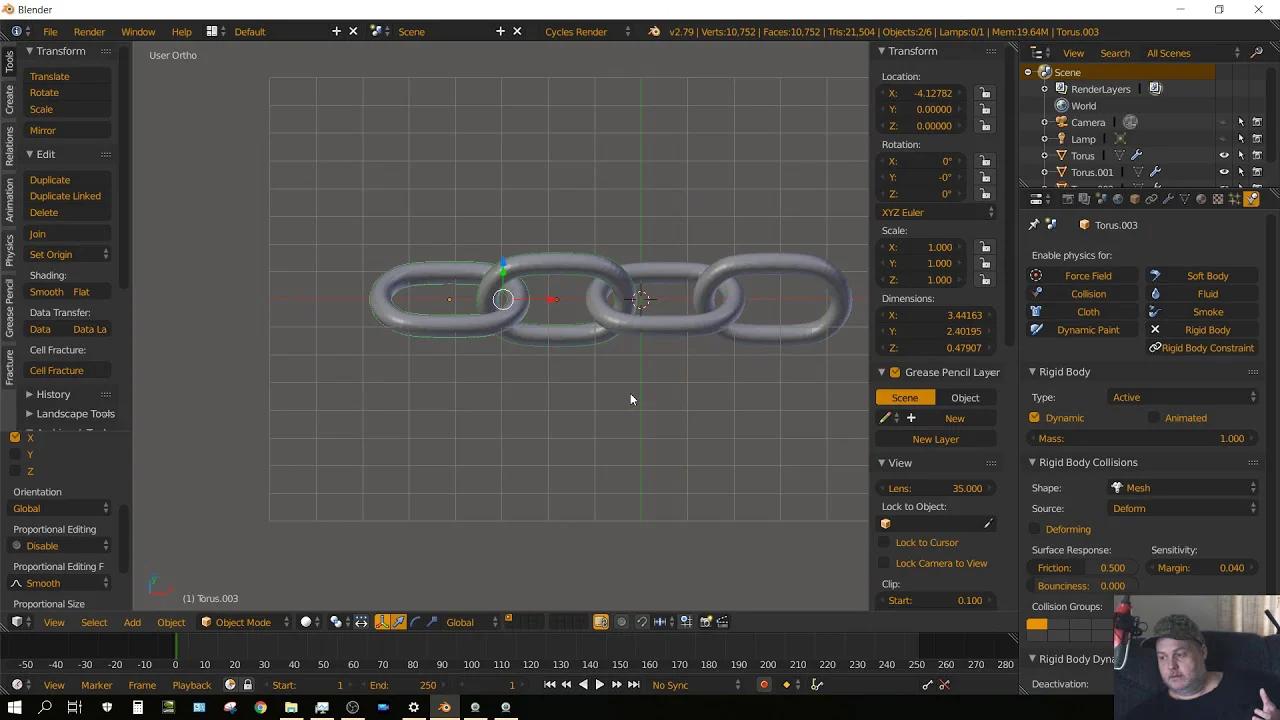 How To Make Rigid Body Chain - Blender Tutorial