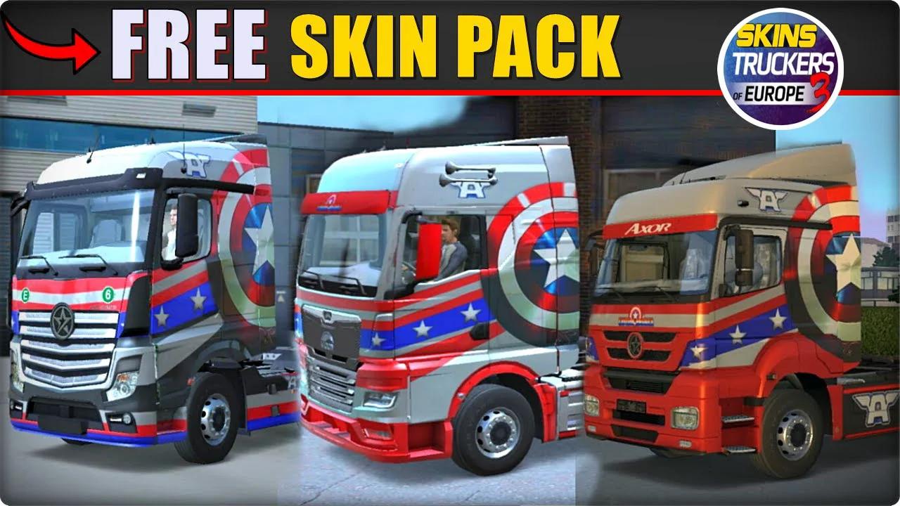 SKIN PACK CAPTAIN AMERICA Truckers of Europe 3 skins
