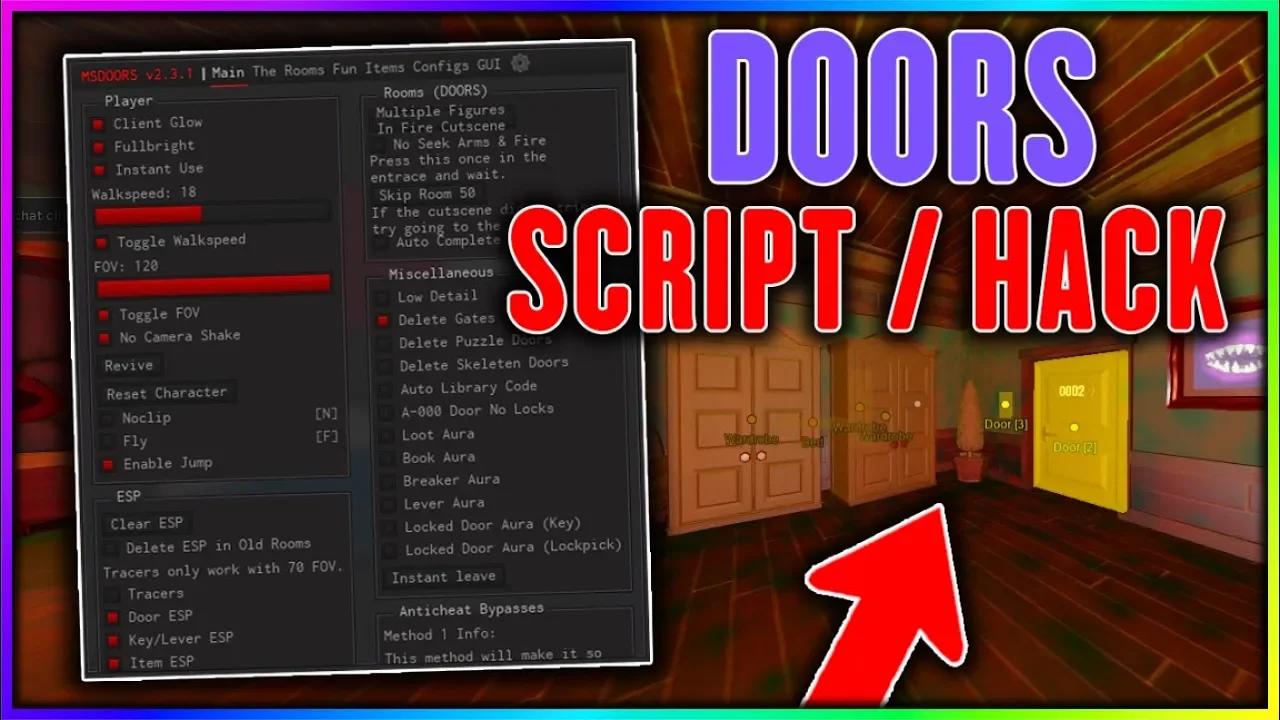 New Update Roblox Doors Script Hack Gui Skip To Level 100 Entity Spawner And More Pastebin