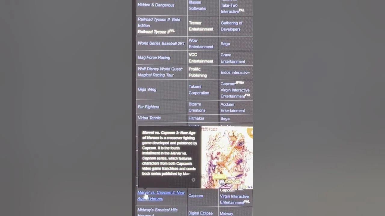 Marvel VS Capcom 2 Dreamcast Character Selection Screen Reaction